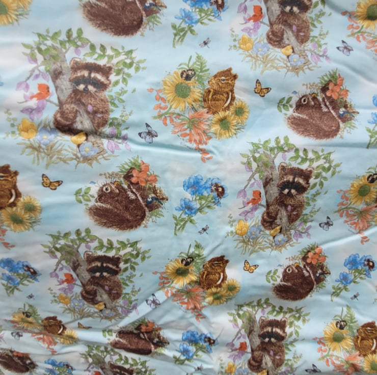 Homemade Racoons,squirrels and chipmunks quilt.... - Folksy