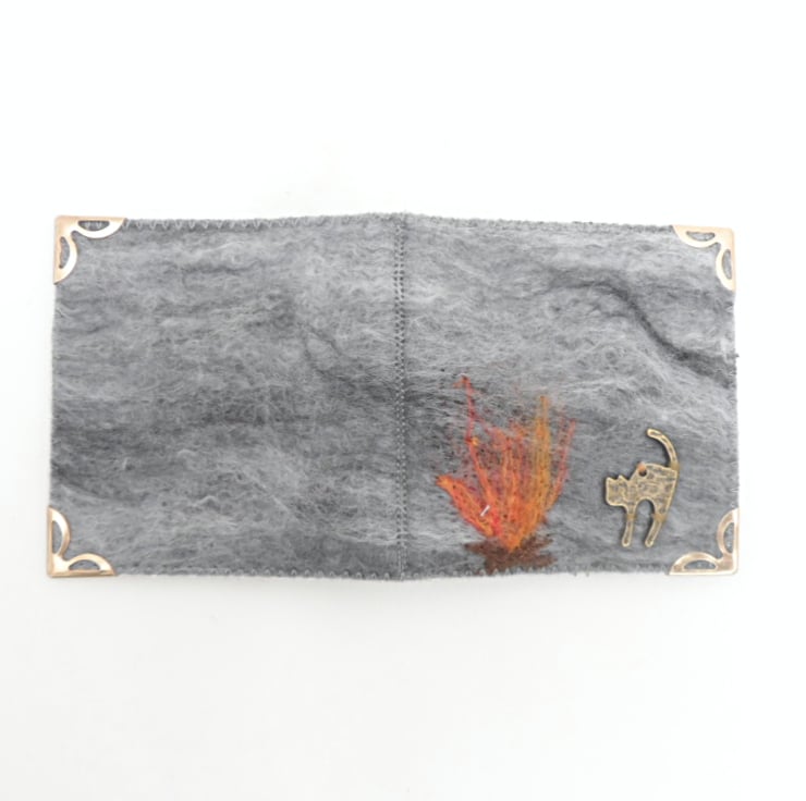 Sewing Kit Needle Case, felt with cat design (w... - Folksy