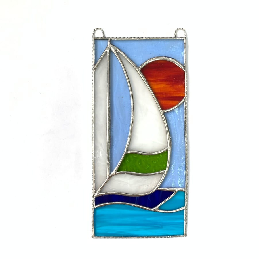 Stained Glass Sailing Boat - Handmade Decoration - Folksy
