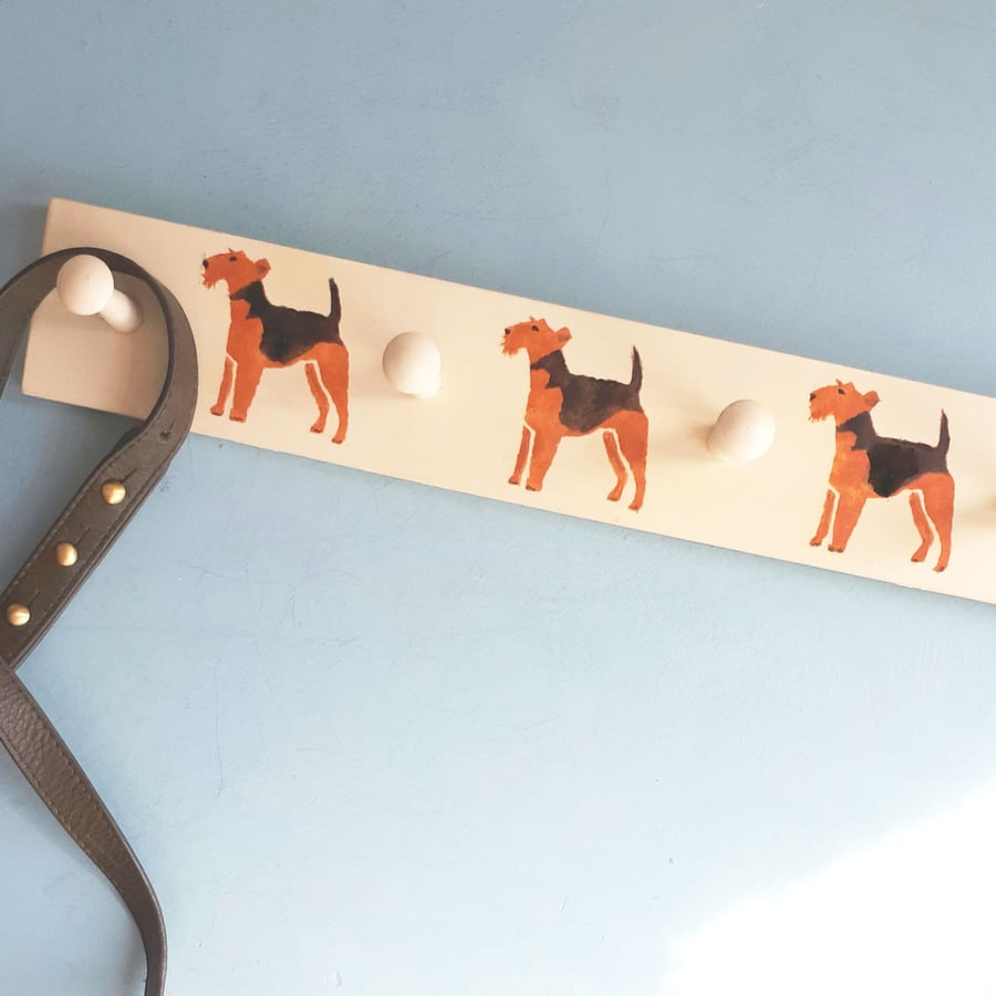 Coat Rack with Airedale Terriers - Folksy