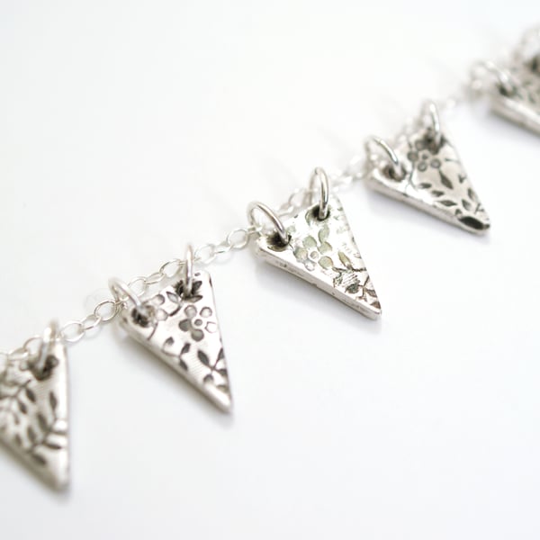 Secret Garden Fine Silver Bunting Necklace - Folksy