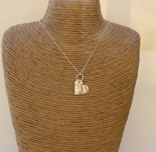 Art Clay Silver Heart Pendant With Cubic Zirconia - Folksy