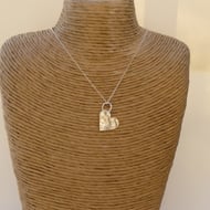 Art Clay Silver Heart Pendant With Cubic Zirconia - Folksy