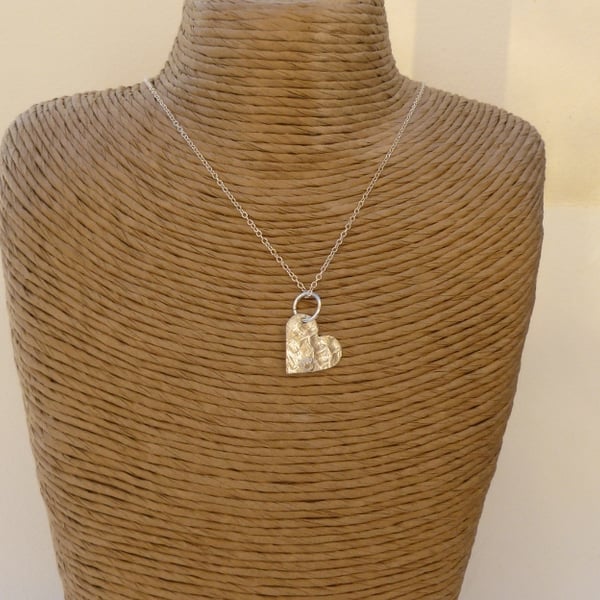 Art Clay Silver Heart Pendant With Cubic Zirconia - Folksy