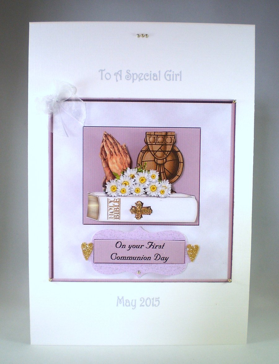 Holy Communion Decoupage Greeting Card ,praying... - Folksy