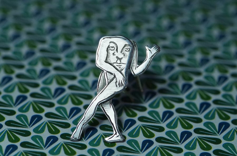 Headless Medieval Dude Lapel Pin - Handmade ste... - Folksy