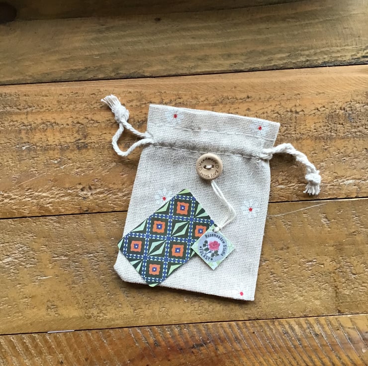 Brooch. Liberty fabric, felt, lace and tree charm. - Folksy