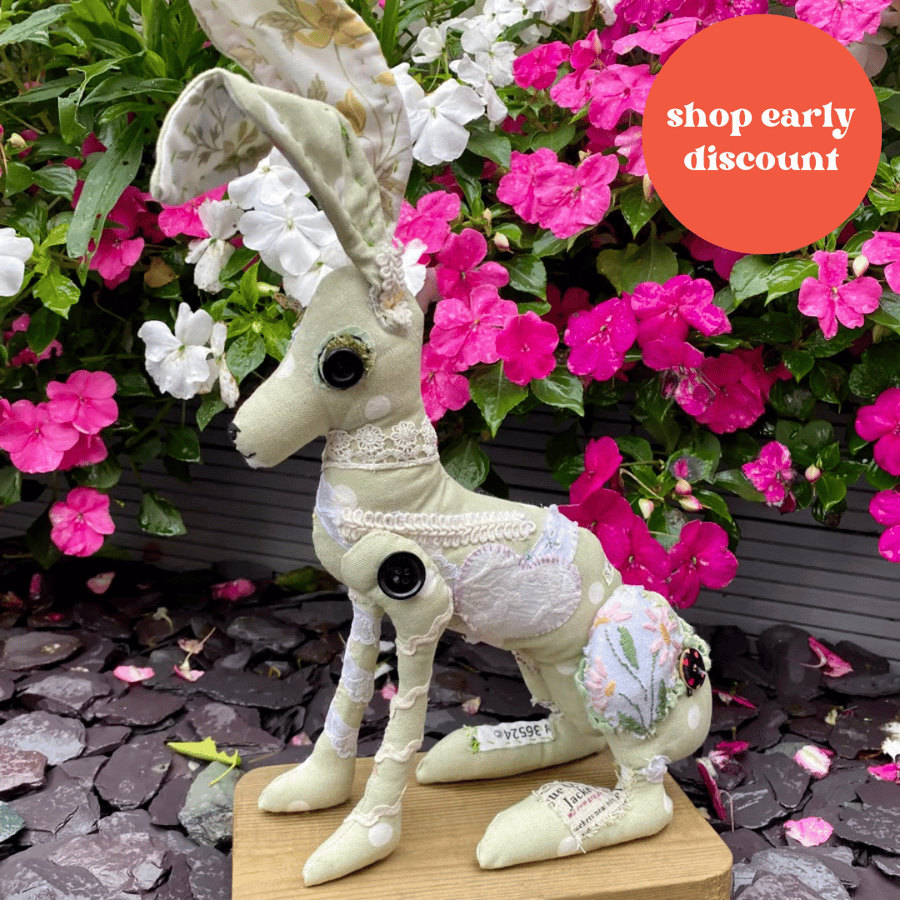 Hare scrappy vintage style - home decor, doors... - Folksy