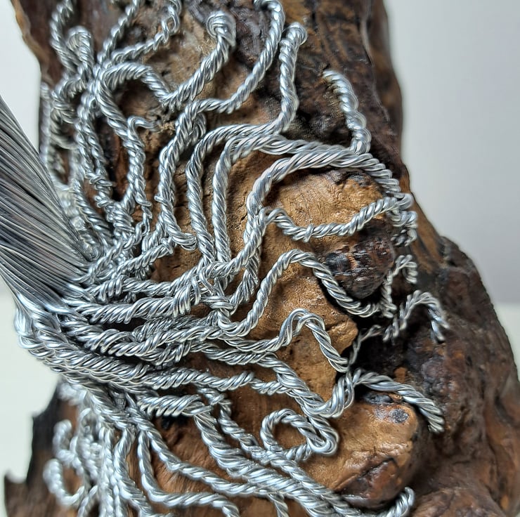 Beautiful Mini Wire Tree of Life on a hand carv... - Folksy