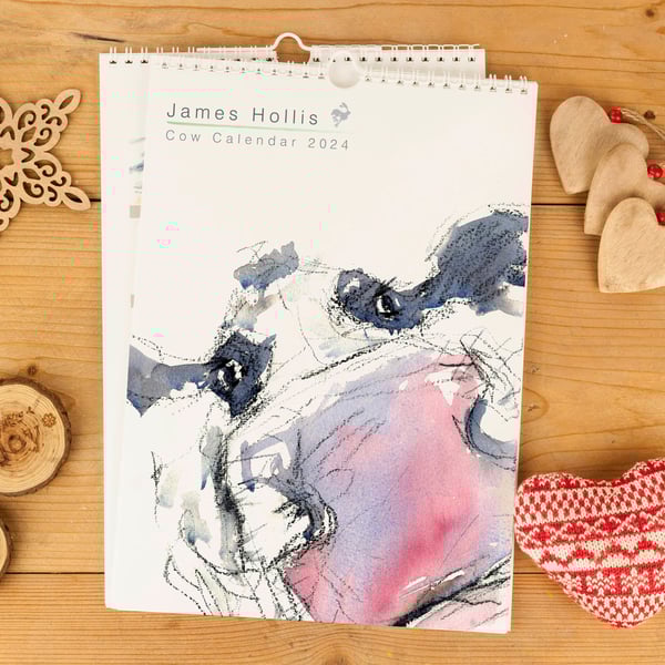 Cow Calendar 2024 - Wall Planner - Cow Art - A4... - Folksy