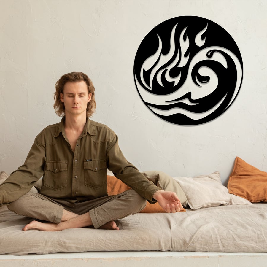 Unique Yin Yang Wood Wall Art - Elegant Yoga St... - Folksy