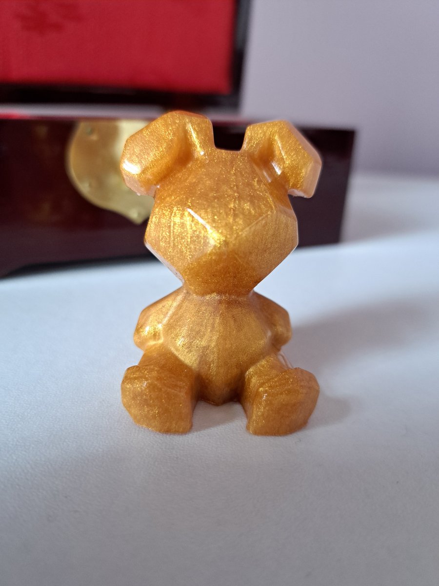 Geometric Resin Rabbit Gold - Folksy