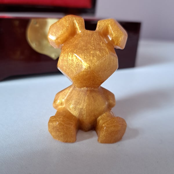 Geometric Resin Rabbit Gold - Folksy