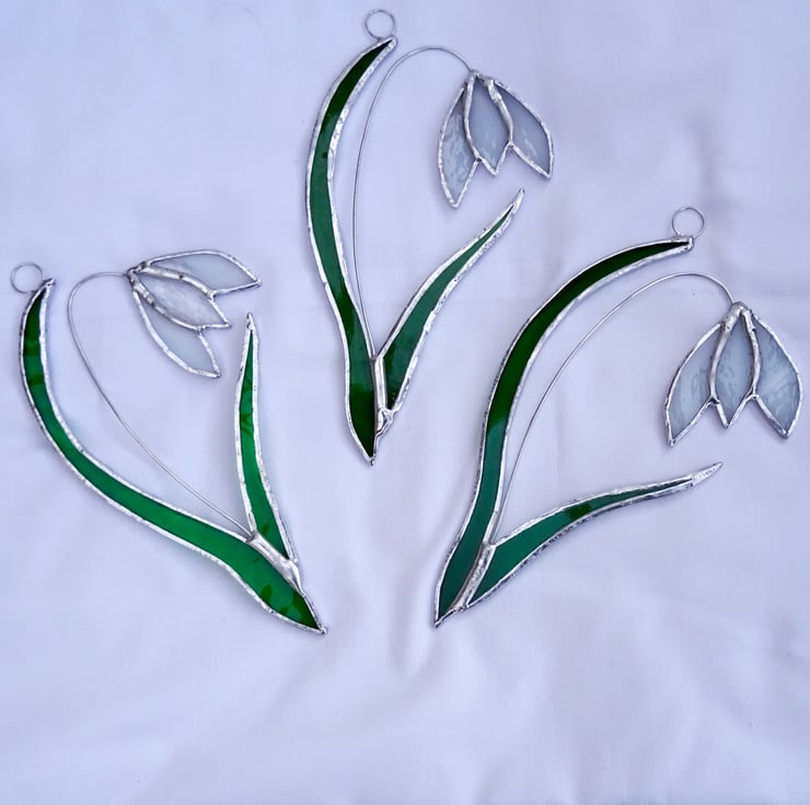 Stained Glass Snowdrop Suncatcher - Folksy