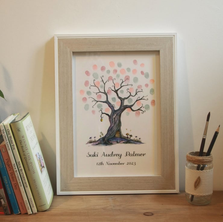 Magical tree fingerprint guest book - Folksy