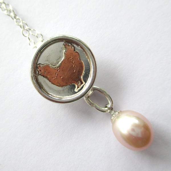 Silver Sterling Silver Chicken Necklace Hen Nec... - Folksy