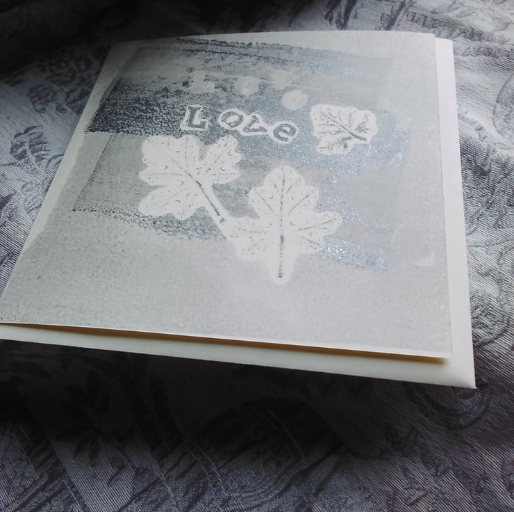 Monoprint love card - Folksy