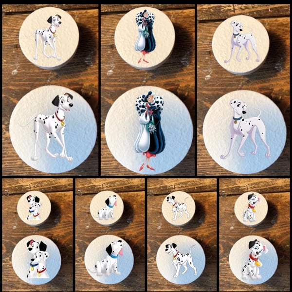 Handmade 101 Dalmation inspired logo knobs pine... - Folksy