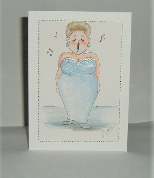 original hand painted cartoon greetings card( r... - Folksy