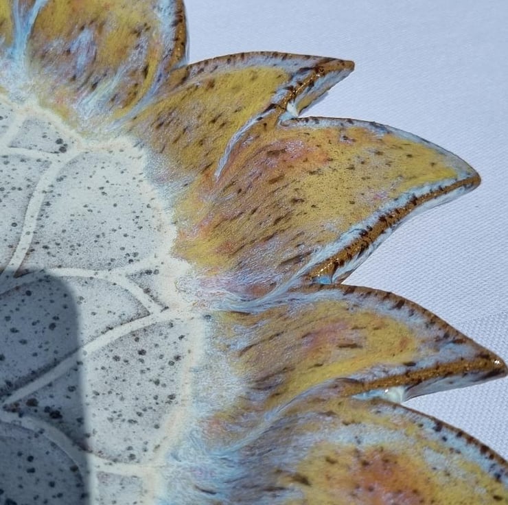 Handcrafted Ceramic Sunburst Blossom: Sunflower... - Folksy