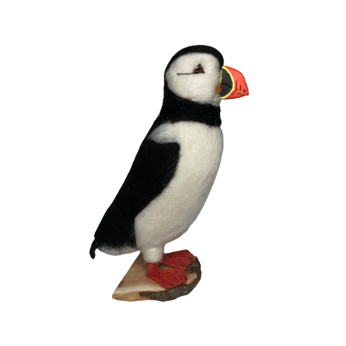 Needle felted Puffin, woollen sculpture, model - Folksy