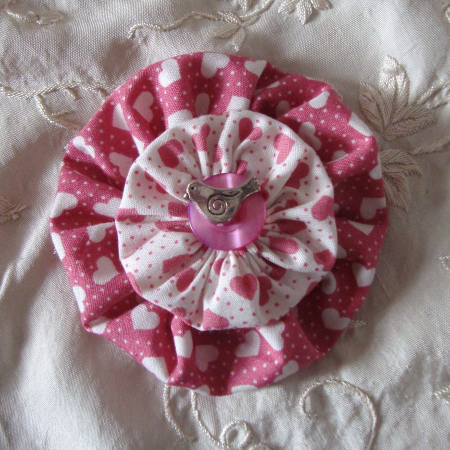 Sweet Songbird Suffolk Puff Brooch - Folksy