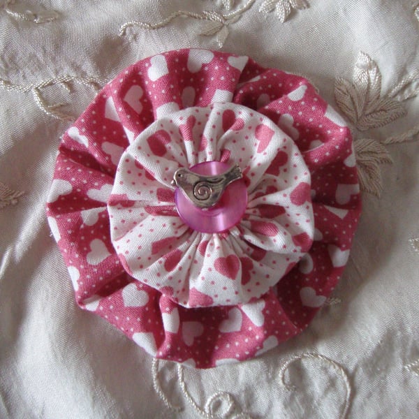 Sweet Songbird Suffolk Puff Brooch - Folksy