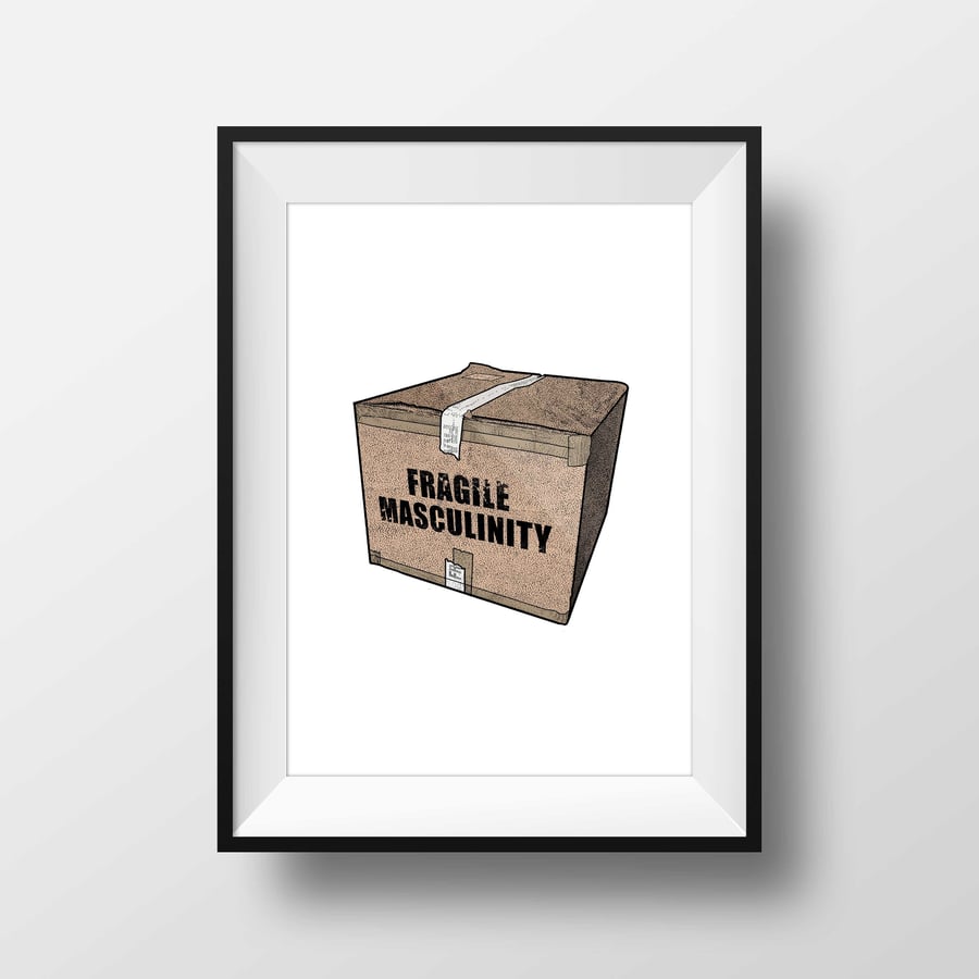 Fragile Masculinity Box Print - Feminist Leftis... - Folksy