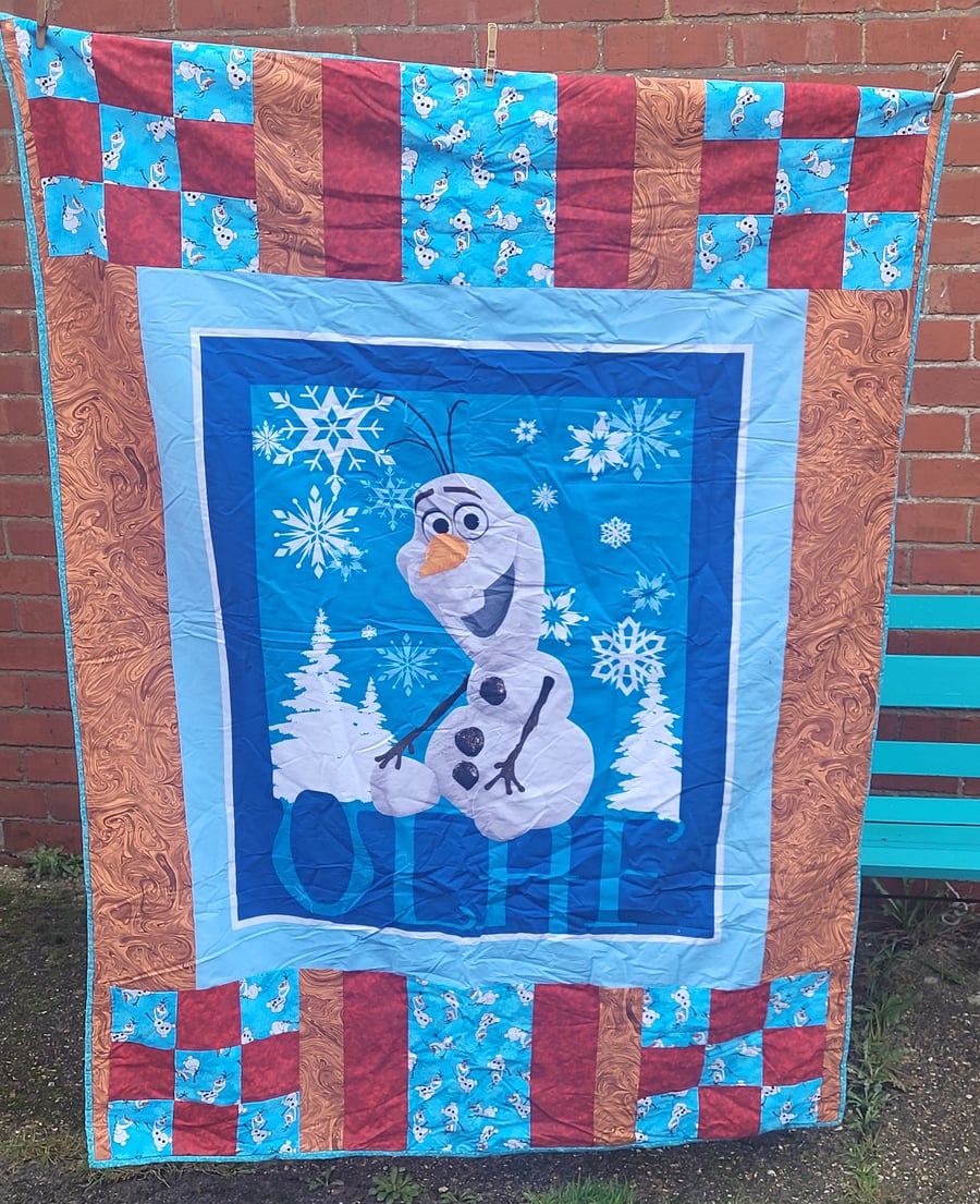 Homemade Olaf Frozen patchwork quilt - Folksy