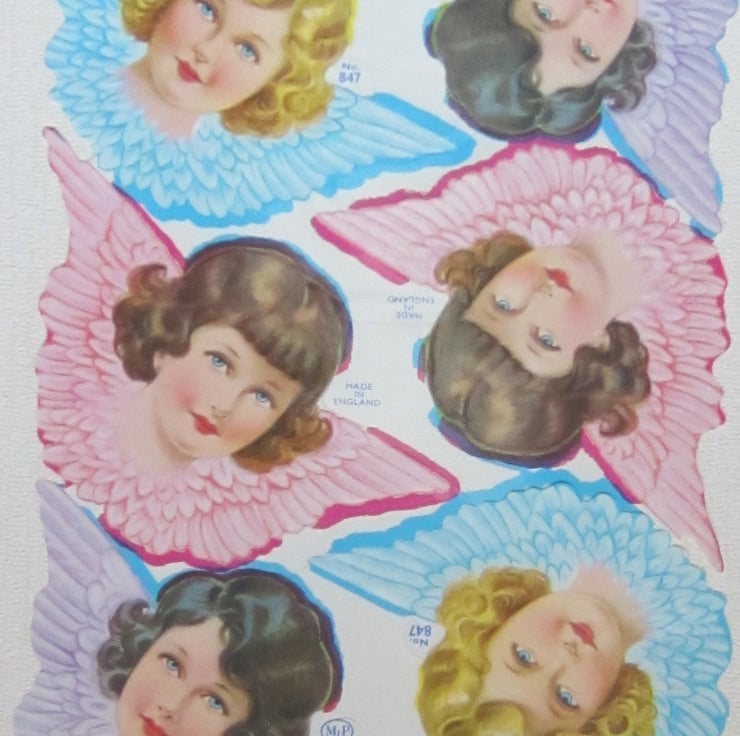 Vintage Christmas Angel Scraps - 2 sheets - Folksy