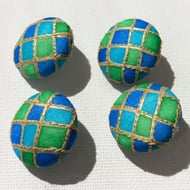 Buttons, hand painted silk covered - Folksy