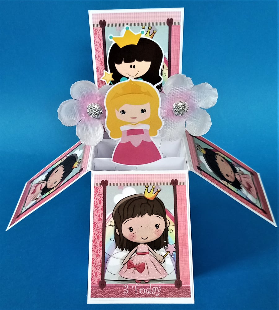 Girls Princess 3rd Birthday Card - Folksy