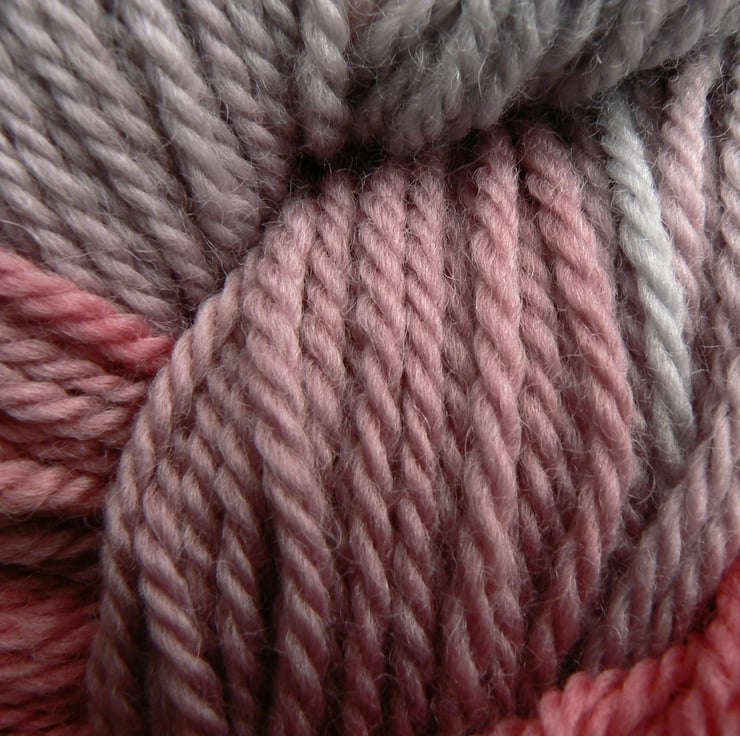 100g Hand-dyed 100% WOOL ARAN pink blue coral - Folksy