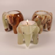 Onyx Marble Elephant Tea Light Holders Elephant... - Folksy