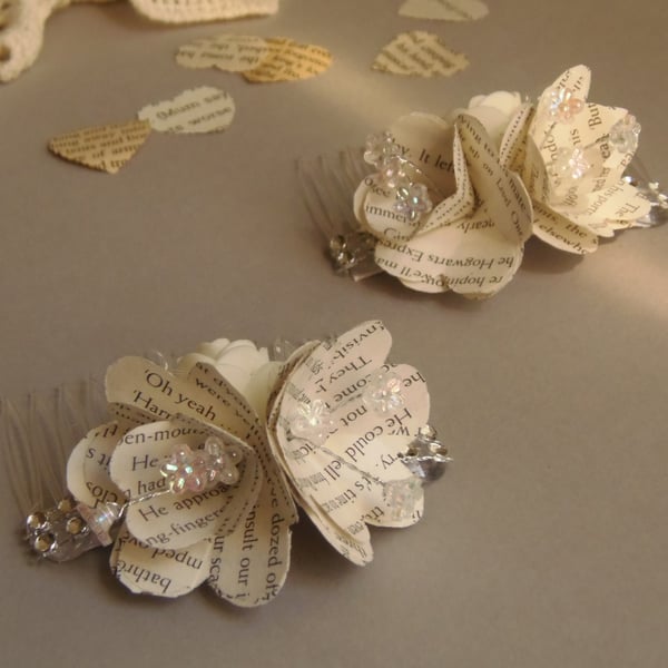 Pair of Literary Hair Combs HARRY POTTER Mini B... - Folksy