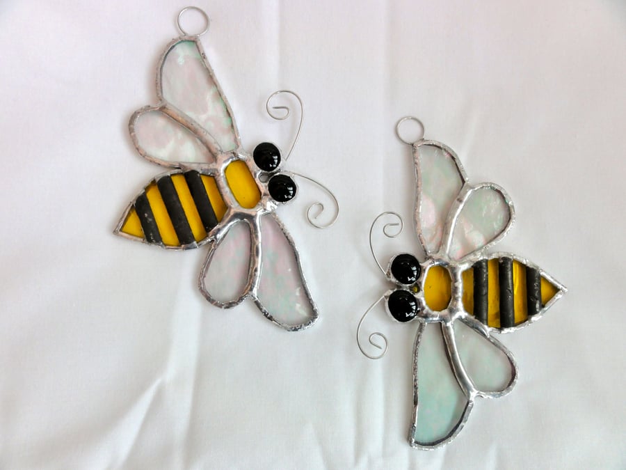 Stained Glass Bee Suncatcher - Folksy