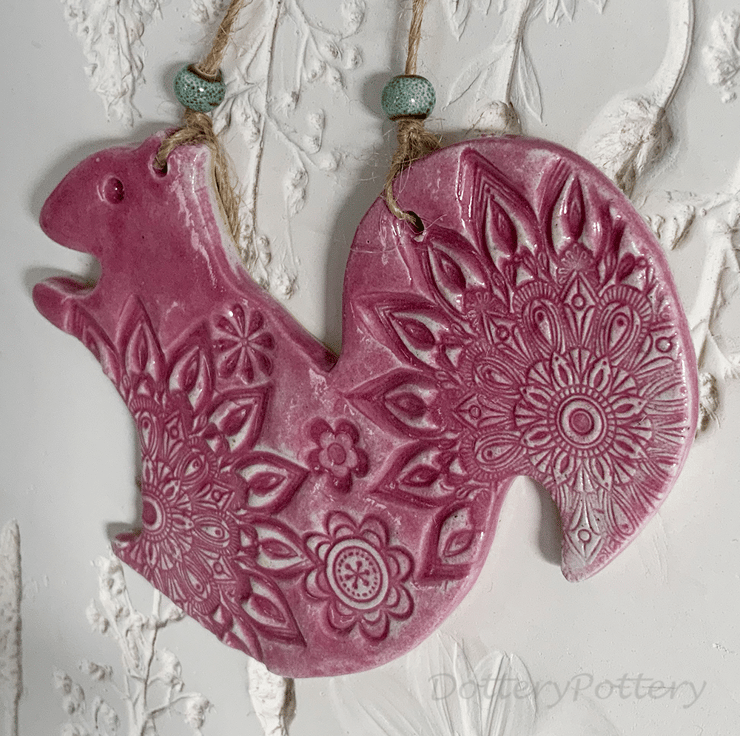 Ceramic squirrel decoration Pottery squirrel wo... - Folksy