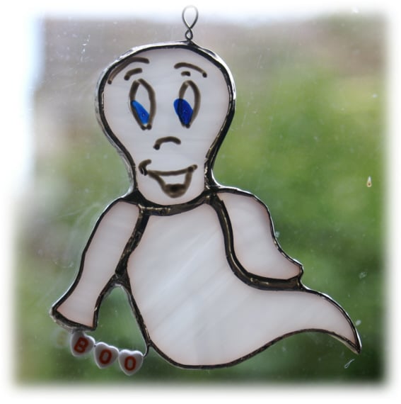 Reserved for Ashley Ghost Stained Glass Suncatc... - Folksy