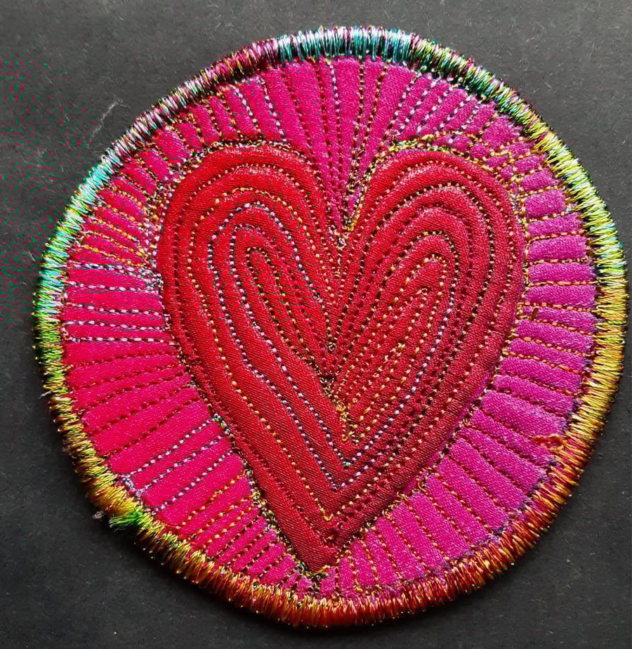 Textile Brooch Free Machine Embroidery - Folksy