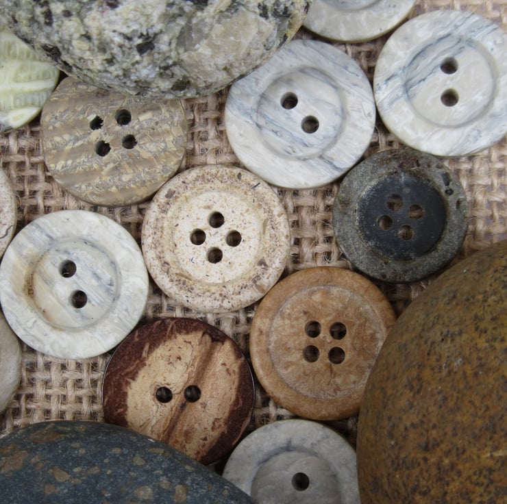 Mixed Natural Coloured Buttons 35g - Folksy