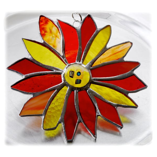 Sun Flower Stained Glass Suncatcher Handmade Su... - Folksy