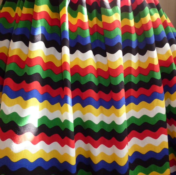 Summer ric Rac Full Flared Rockabilly Cotton Sk... - Folksy