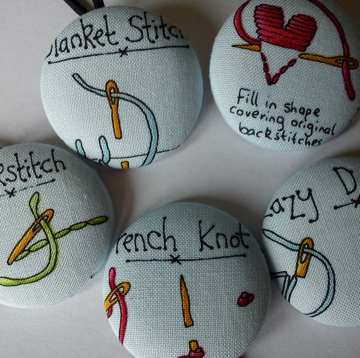 Sewing Stitch hair button bobbles set of 5 in g... - Folksy