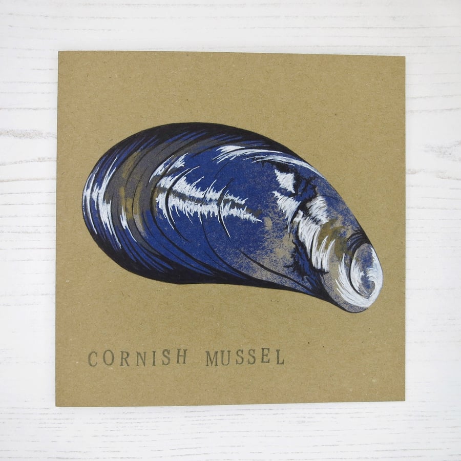 Cornish Mussel Greetings Card - Large Mussel - Folksy