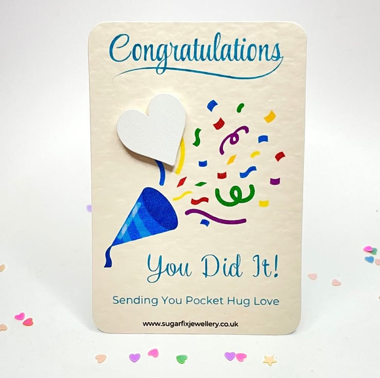 Congratulations Pocket Hug Heart - You Did It! - Folksy