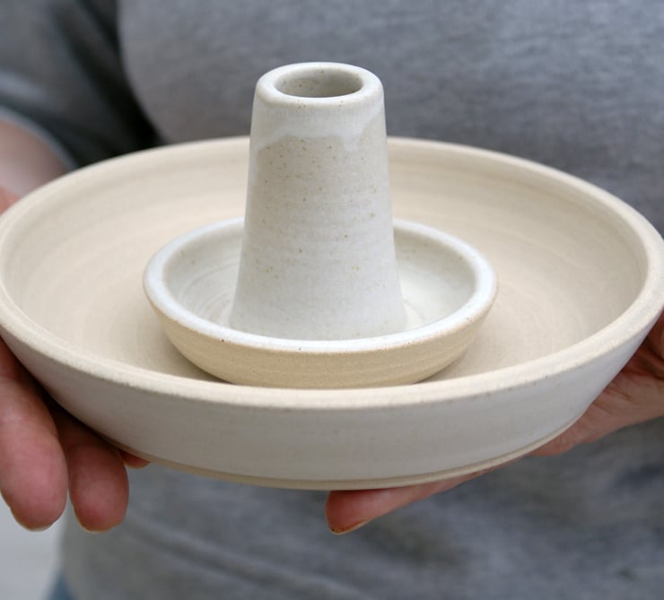 Flat mortar and pestle handmade stoneware potte... - Folksy
