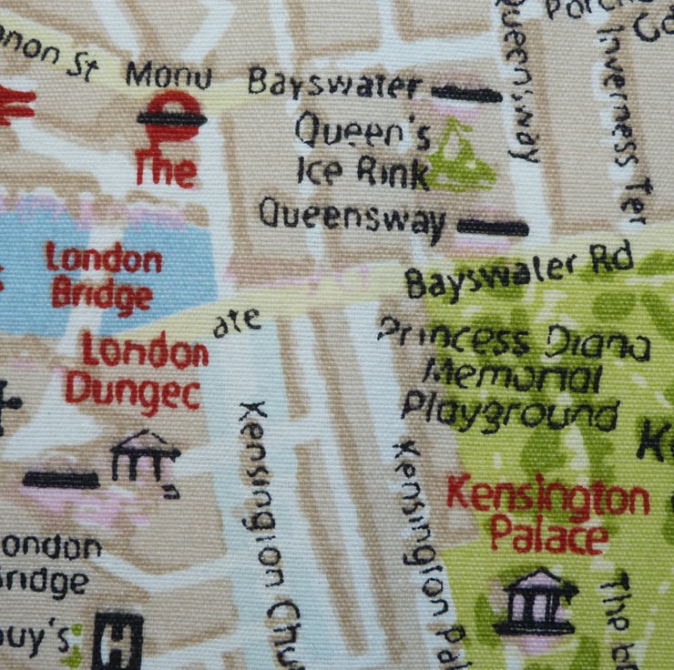 Knitting Needle Roll in London Map Print Fabric... - Folksy