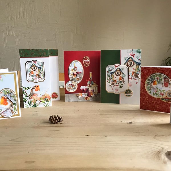 Pack of 6 Robin Christmas Cards - Folksy