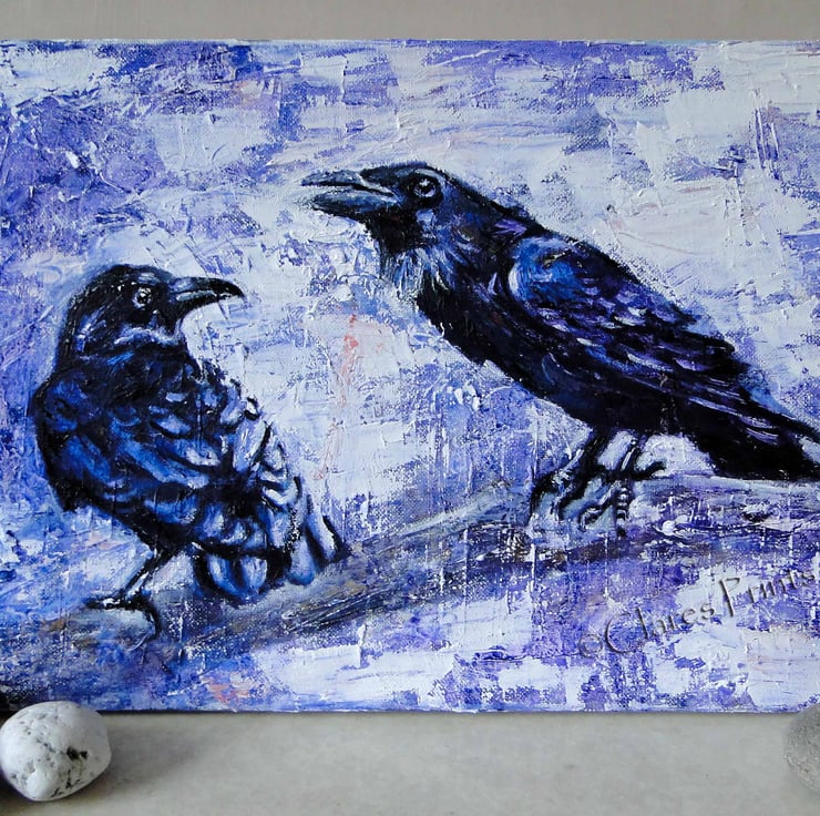 Raven Speak Original Oil Painting on Canvas OOA... - Folksy