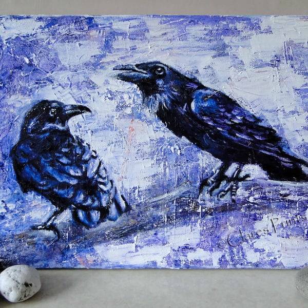 Raven Speak Original Oil Painting on Canvas OOA... - Folksy